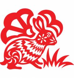 Vintage rabbit back view Royalty Free Vector Image