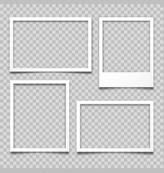 Empty photo frame on transparent background Vector Image