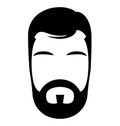 Bearded man head isolated on white background Vector Image