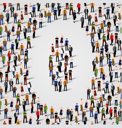 Large group of people in number 1 one form Vector Image