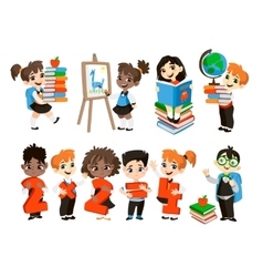 Grade school student cartoon Royalty Free Vector Image