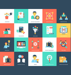 Project management icons bundle Royalty Free Vector Image