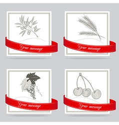 Rustic food label set Royalty Free Vector Image