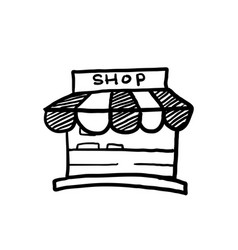 City street local business shops and stores Vector Image
