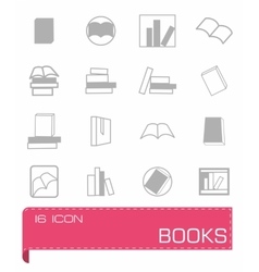 Basic books icon set isolated Royalty Free Vector Image
