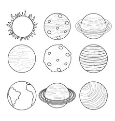 Solar system doodle sketch Royalty Free Vector Image