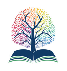 Book with tree Royalty Free Vector Image - VectorStock