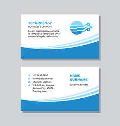 Business visit card template with logo - concept Vector Image