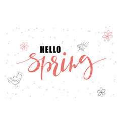 Spring lettering and flowers Royalty Free Vector Image