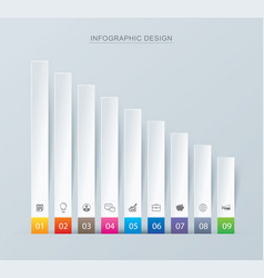 9 infographics rectangle paper index with data Vector Image