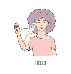 Deaf mute sign language character gesture Vector Image