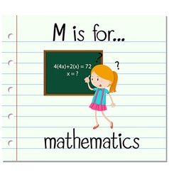 Flashcard letter m is for manta ray Royalty Free Vector