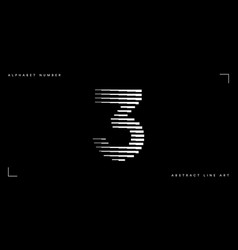 Number 3 abstract line art Royalty Free Vector Image