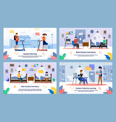 Student on empty banner Royalty Free Vector Image