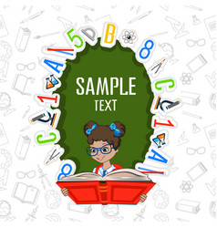 School girl reading a book Royalty Free Vector Image