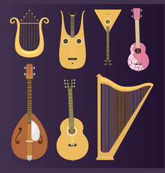 Set stringed musical instruments classical Vector Image