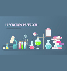 Laboratory equipment decorative icons set Vector Image