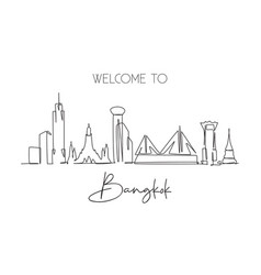 Moscow city one line drawing background Royalty Free Vector