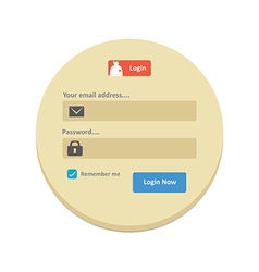 Orange user login page Royalty Free Vector Image