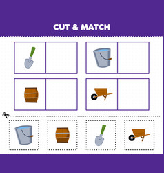 Education game for children cut and match Vector Image