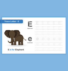 Trace letter-r a-z animal hand writing practice Vector Image