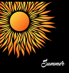 Beautiful summer card with sun icon and text Vector Image