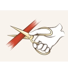 Cutter knife and scissors symbol Royalty Free Vector Image