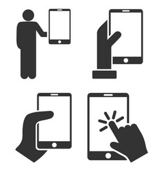 Hand holding phone Royalty Free Vector Image - VectorStock