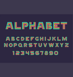 Continuous line font inline alphabet Royalty Free Vector