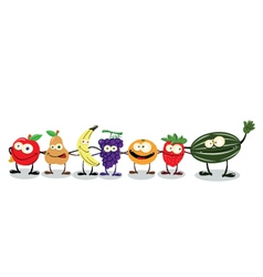 Cartoon fruit characters group Royalty Free Vector Image