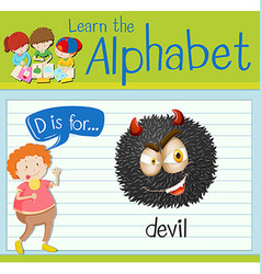 Flashcard alphabet d is for dance Royalty Free Vector Image