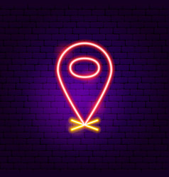 Office pin neon sign Royalty Free Vector Image