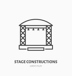 Concert stage line icon Royalty Free Vector Image
