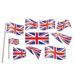 Uk - union jack flag flying Royalty Free Vector Image