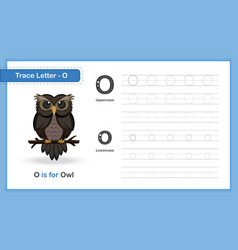 Trace letter-r a-z animal hand writing practice Vector Image