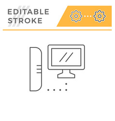 Program code icon in flat style personal computer Vector Image