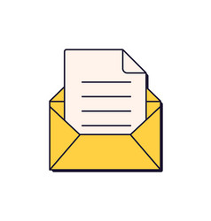 Open craft envelope with handwritten paper letter Vector Image