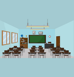 Back and front view modern school classroom Vector Image