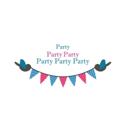 Princess party pink flags Royalty Free Vector Image