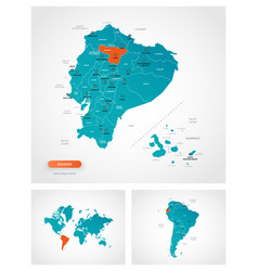 Cartoon map of ecuador Royalty Free Vector Image