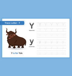 Trace letter-r a-z animal hand writing practice Vector Image