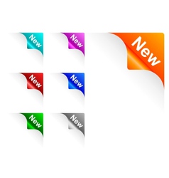 New stickers modern labels and corner red Vector Image