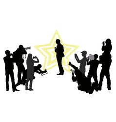 Famous celebrities on red carpet Royalty Free Vector Image