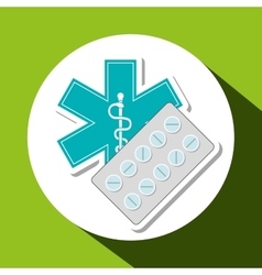 Banner with hermes staff caduceus and runes Vector Image