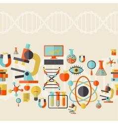 Magnifying glass research concept in flat style Vector Image