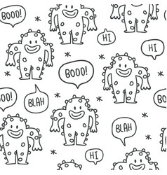 Cute monsters doodle alphabet abc Royalty Free Vector Image