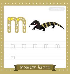 Letter m uppercase tracing monkey Royalty Free Vector Image