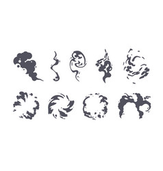 Explosion animation cartoon smoke explode frames Vector Image