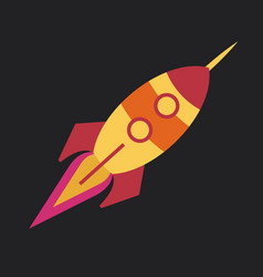 Cartoon rocket hand drawn outline cute space Vector Image