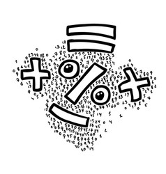 Heart shape with math formulas Royalty Free Vector Image